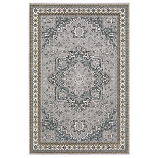 Style Haven Everly Traditional Center Medallion Blue/ Grey Area Rug ...