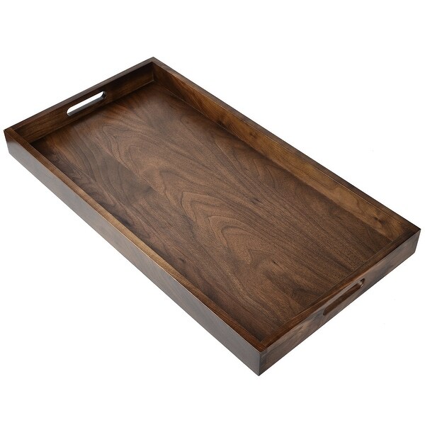Rectangle Black Walnut Wood Serving Tray Ottoman Tray On Sale Bed Bath Beyond 36809257