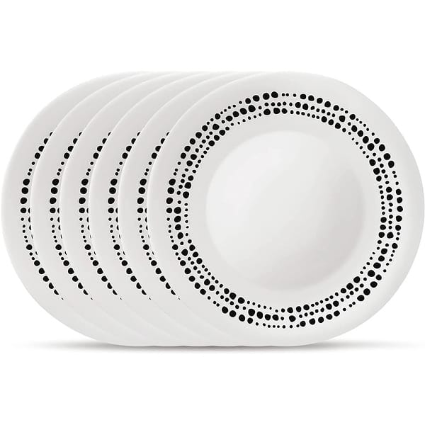 Bormioli Rocco White Moon Chiaroscuro Dinner Plate Set of 6 - 10.7 Inch ...