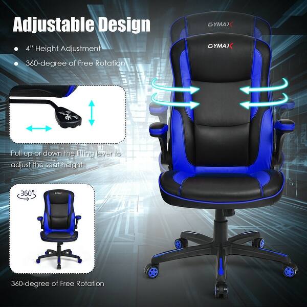 Gymax Racing Style Office Chair Ergonomic Adjustable Computer Chair ...