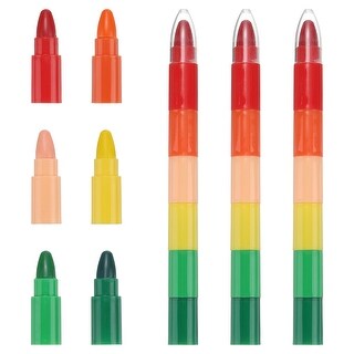 Stacking Crayons, 4 Pack 6 Colors Stackable Buildable Round Drawing ...