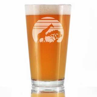 Giraffe Sunset - Beer Pint Glass - Giraffe Gifts & Decor - 16 Ounce ...