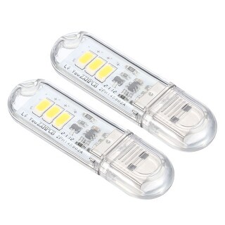 2Pcs 0.5W Mini USB LED Light 3000-3200K Slim Led Light Stick Warm White ...