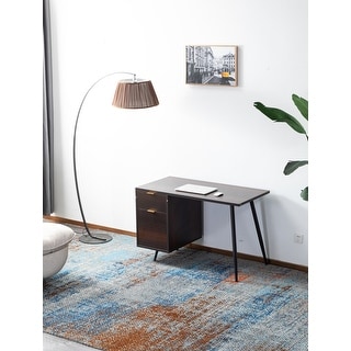 Amy Mid-Century Modern Wood Desk in Walnut Finish - Bed Bath & Beyond ...