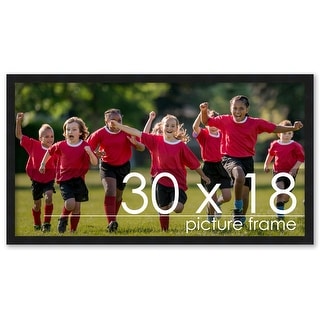30x18 Contemporary Black Complete Wood Picture Frame with UV Acrylic ...
