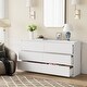 Timechee 6 Drawer 59'' W Chest&Dresser White/Dark Brown - Bed Bath ...
