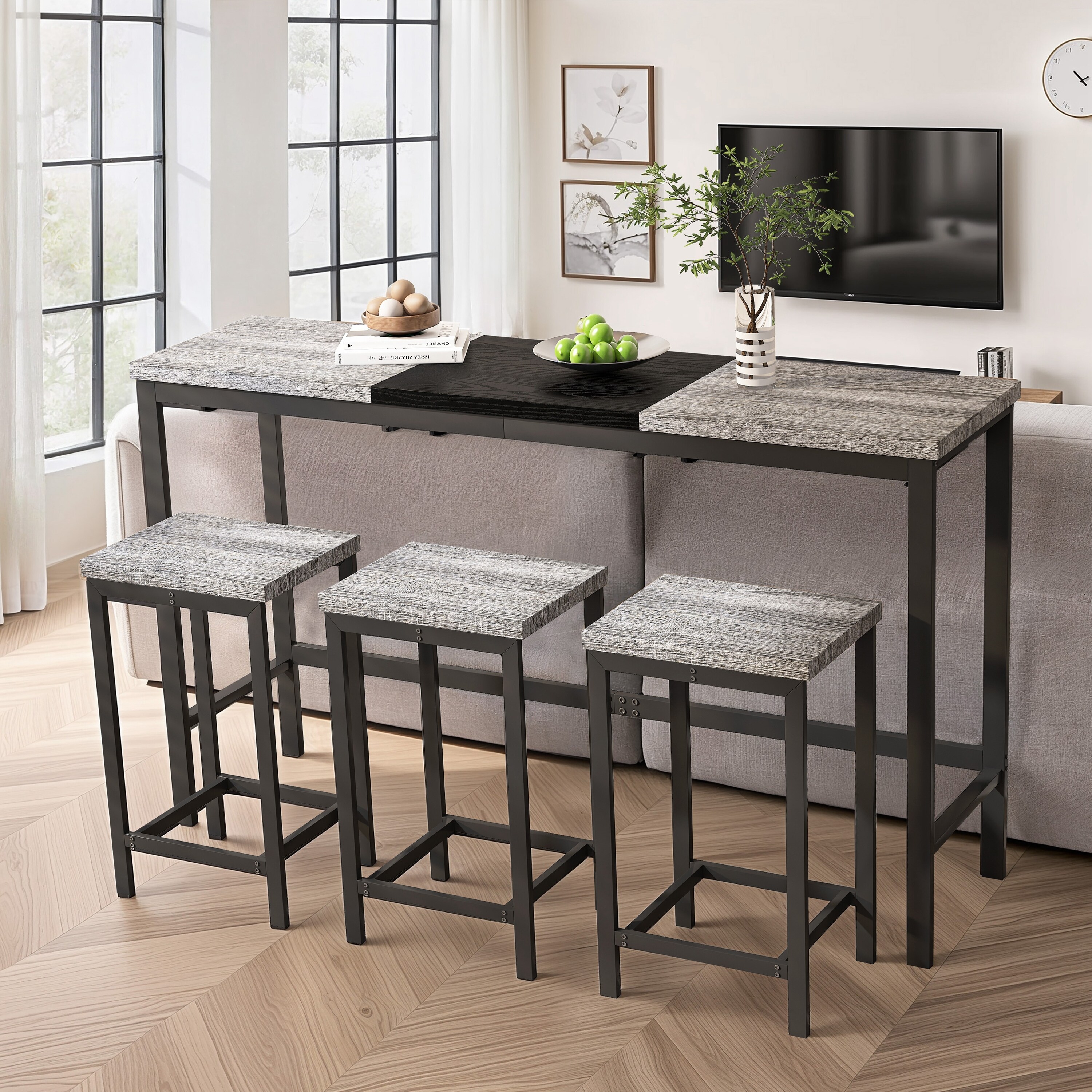 Farmhouse bar table and stools store
