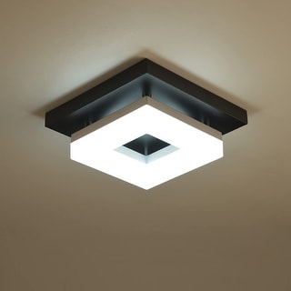8 inch LED flush mount ceiling light fixture black dimmable ceiling ...