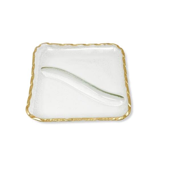 Glass Sectional Plate with Gold Rim - Bed Bath & Beyond - 38333904