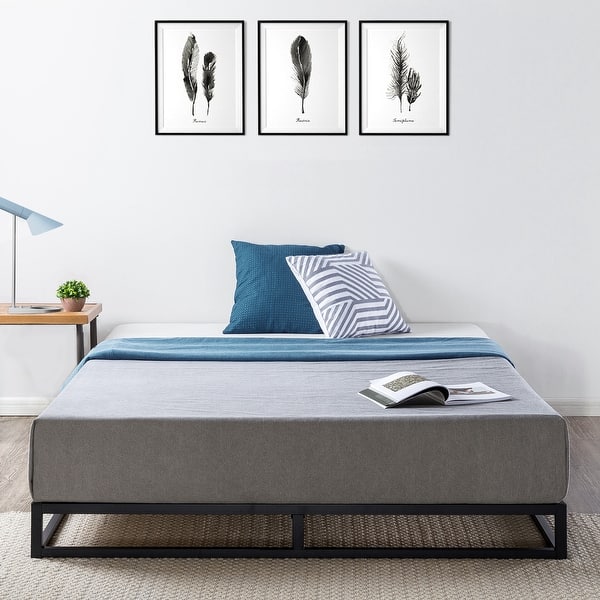 6 Inch Metal Platform Bed Frame with Classic Wooden Slat Support By ...