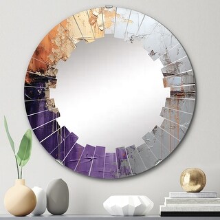 Designart "Collage Fusion III" Abstract Collages Modern Wall Mirror ...