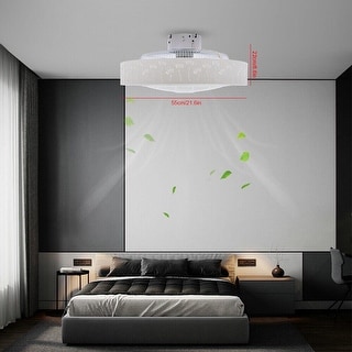 Crystal LED Chandelier Invisible Ceiling Light Lamp w/ Remote Control ...