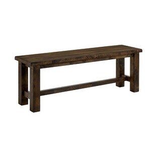 Transitional Style Rectangular Solid Wood Bench with Block Legs, Brown ...