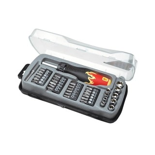RoadPro 40-Piece Socket & Bit Set with Ratchet Handle and Storage Case ...