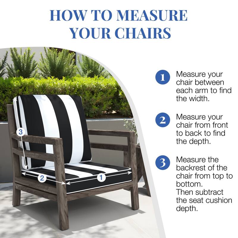 22 x 21 in Patio Premium Fabric Outdoor Seat Cushions Set (Seat & Back ...