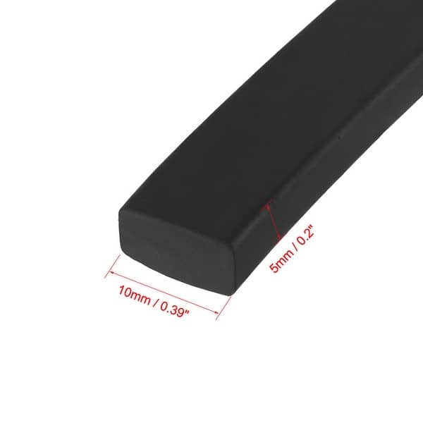 Solid Rectangle Rubber Seal Strip 10mm Wide 5mm Thick, 5 Meters Long ...