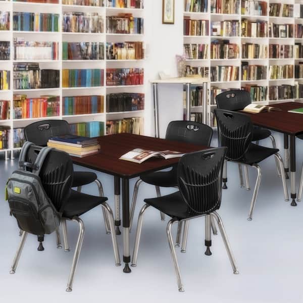 48 in. Square Height Adjustable Classroom Table - Mahogany - Bed Bath ...