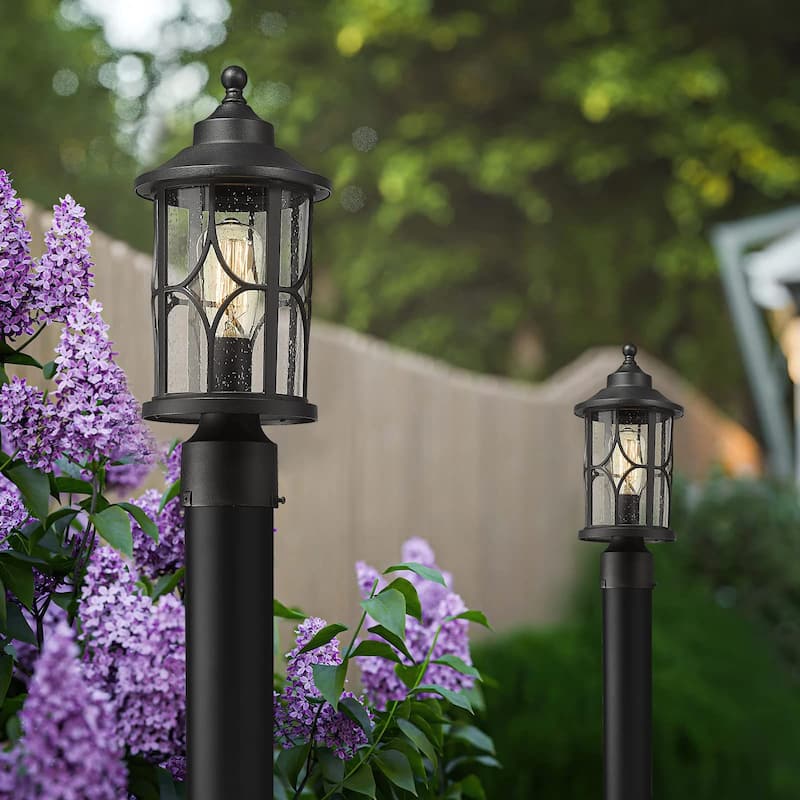 Lamp Post Outdoor Lighting, Seeded Glass - On Sale - Bed Bath & Beyond ...