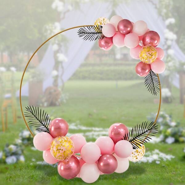 Golden Round Arch Stand Garden Plants Vines Climbing Frame - Bed Bath ...