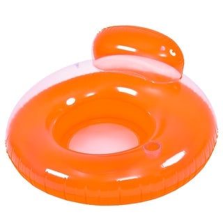 46.5" Orange Inflatable Inner Tube Pool Float with Backrest - Bed Bath ...