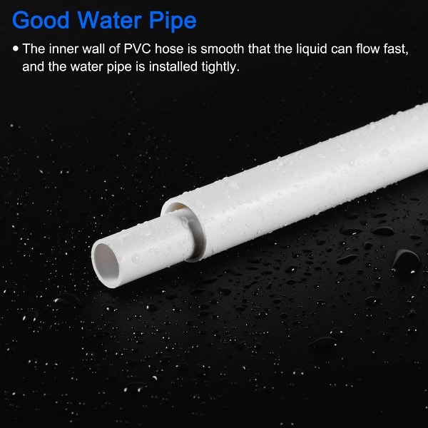 PVC Pipe Round Rigid Plastic Tube 5.8mm ID 8mm OD 500mm White 2 Pack ...