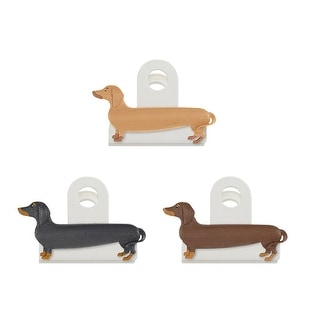 Kikkerland Wiener Dog Dachshund Bag Clips - Set of 3 Chip Clips, 3 1/2 ...