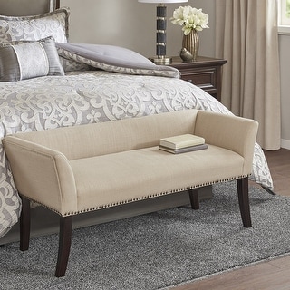 Welburn Upholstered Accent Bench with Flared Arms and Nailhead Trim ...