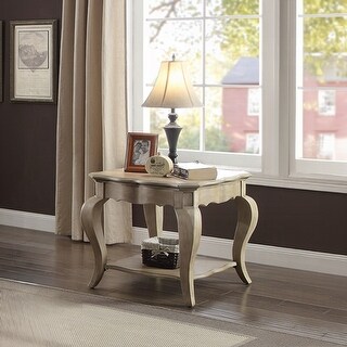 Antique Taupe End Table With Bottom Shelf - Bed Bath & Beyond - 41317204