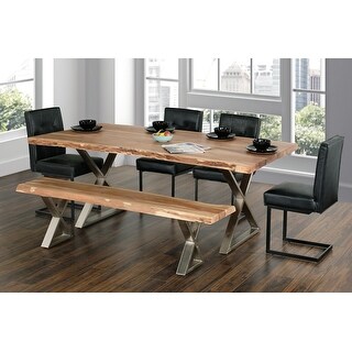 Sutherland 70 in. Natural Acacia Solid Wood Rectangle Dining Table w ...