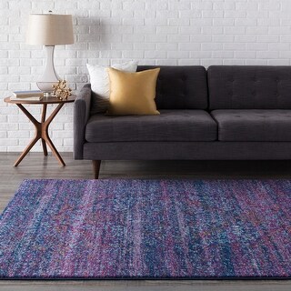 Haute-Hali Persian Distressed Purple/Blue Area Rug - 7'10" x 10'3 ...
