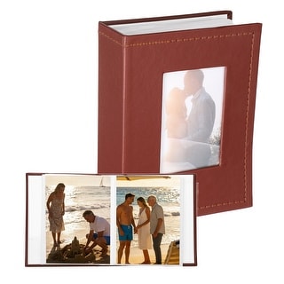 Small Photo Album, 6.5x4.9" PU Leather Picture Book with Front Window ...