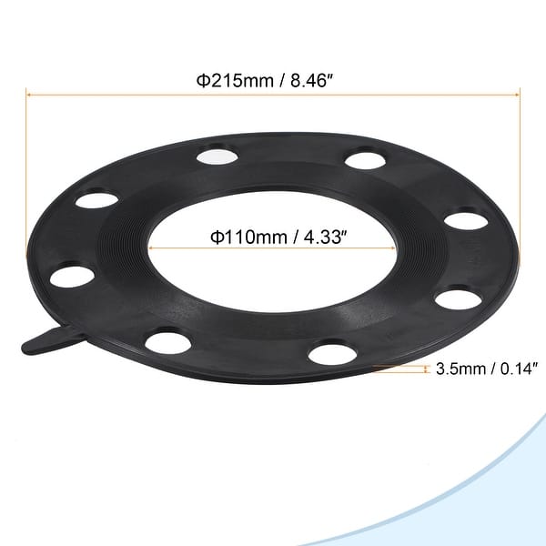 Rubber Flange Gaskets Full Face DN Pipe 8 Bolt Holes Black Flat Washer ...