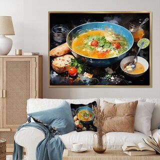 Designart "Soup Cooking Representation II" Food & Beverage Framed Wall ...