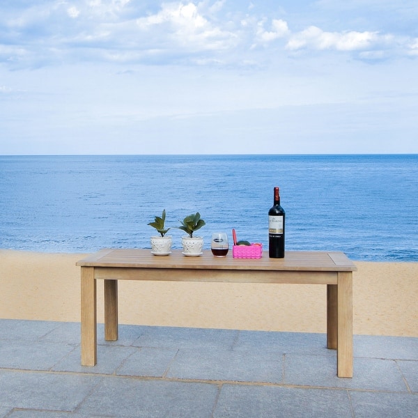 SAFAVIEH Couture Martinique Wood Patio Coffee Table. - 47"W x 26"D x 19 ...