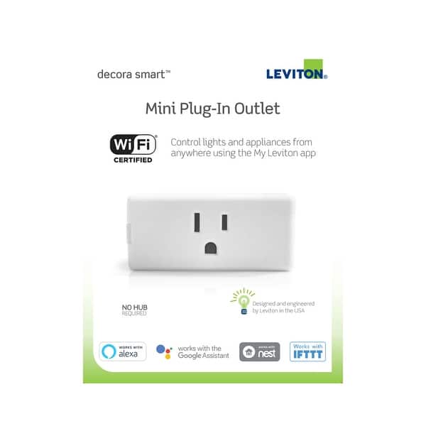 Leviton DW15P-1BW Decora Smart Electrical WiFi Outlet, White - Bed Bath ...