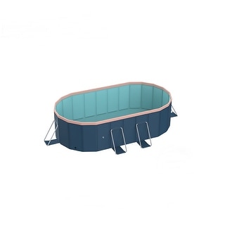 2.1m oval free inflatable garden PVC swimming pool dark blue - Bed Bath ...