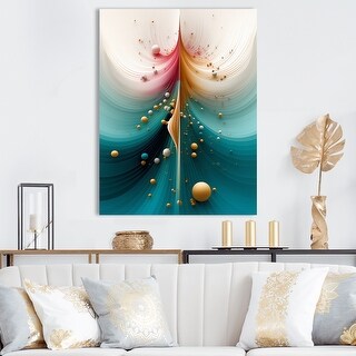 Designart "Geometry Of Wisdom Turquoise Abstract Retro I" Modern ...