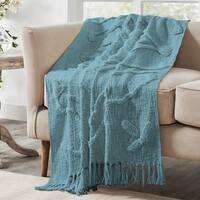 VCNY Home Adisha Tufted Medallion Solid Cotton Throw, 50" x 60" - Bed ...