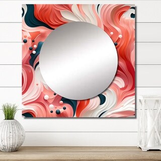 Designart "Tropical Reef Rendezvous Pink Pattern" Modern Wall Mirror ...