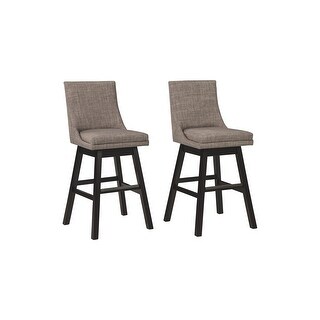43 Inch Fabric Padded Swivel Barstool, Set of 2, Light Gray - Bed Bath ...