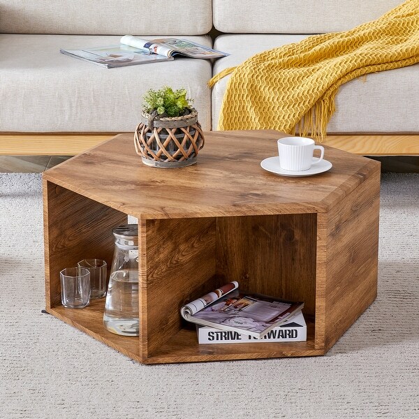 Stand up Hexagonal Coffee Table Multi hole Design Wood Sofa Table Bed Bath Beyond 42128140