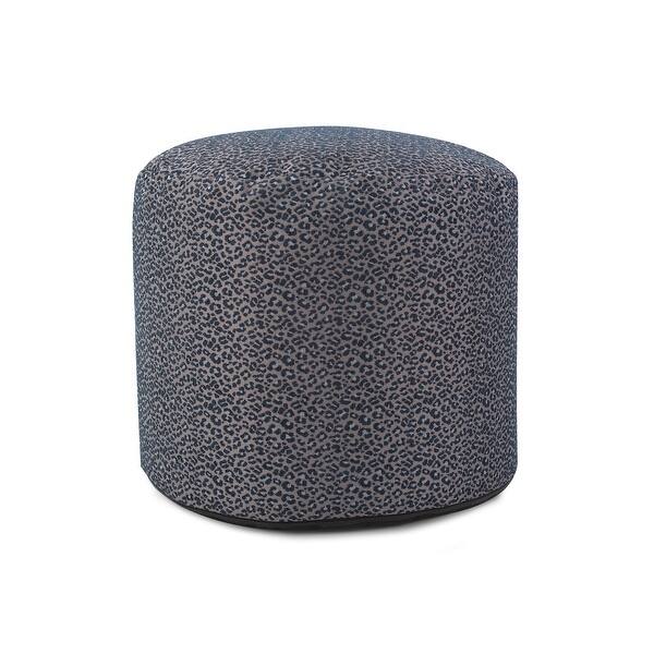 Allan Andrews Round Tall Pouf Lynx Indigo - Bed Bath & Beyond - 36881730