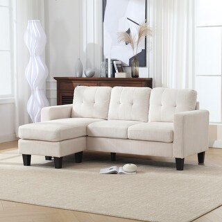 Corduroy Upholstered L-Shaped Wood Frame Sectional Sofa - Bed Bath ...