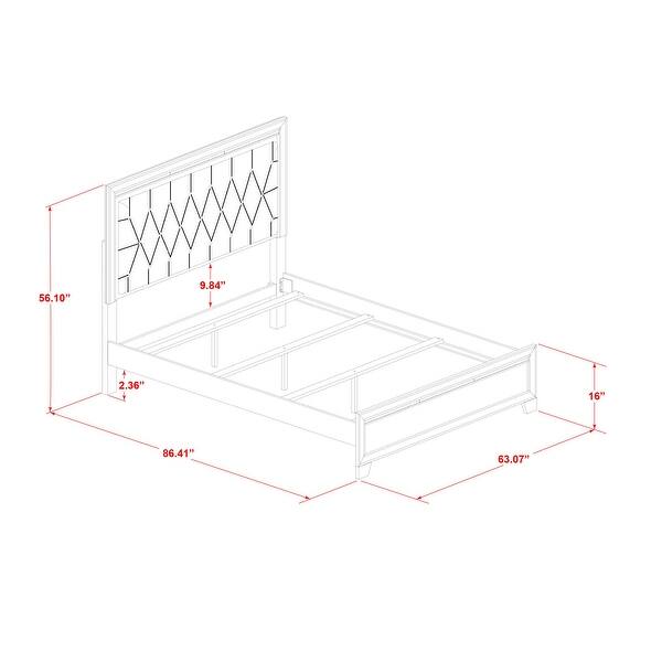 East West Furniture Pandora Wooden Queen Bed - Wood Bed Frame with ...