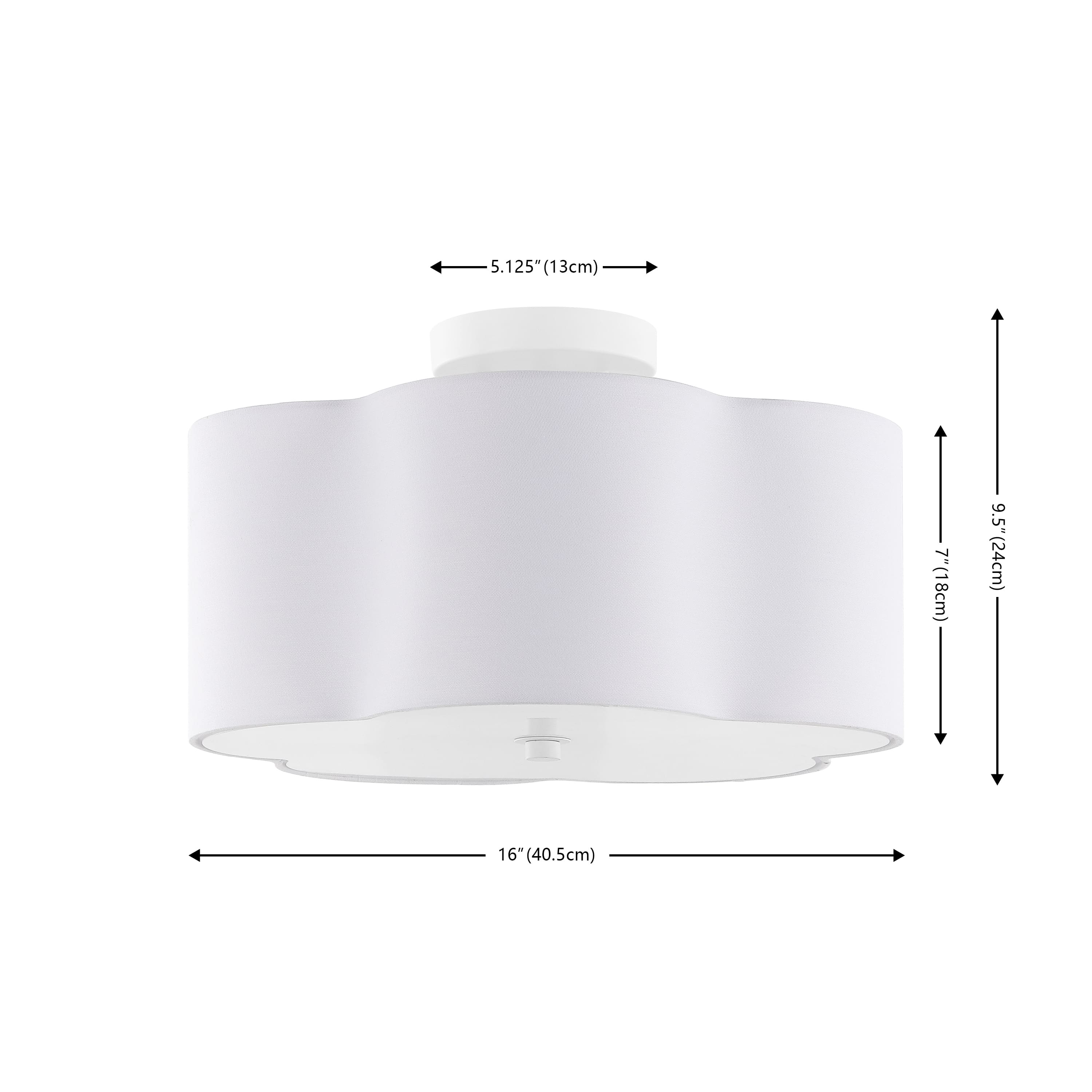 SAFAVIEH Lighting Joeluna 3 Light 16" Flush Mount -Set of 2 - 16" x 16 ...