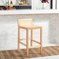SAFAVIEH Silus Backless Cane Bar Stool - 18" W x 18" D x 30" H - On ...