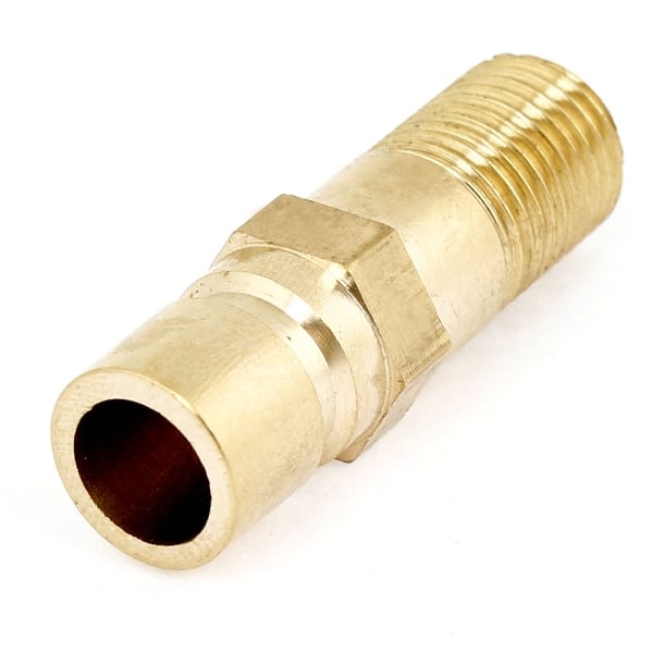 Unique Bargains 1/2 Fine Teeth Male Thread Gold Tone Brass Mold Quick ...