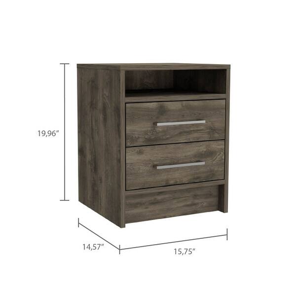 Modern Double Drawer Nightstand Fashion Multi-functional Locker Box ...