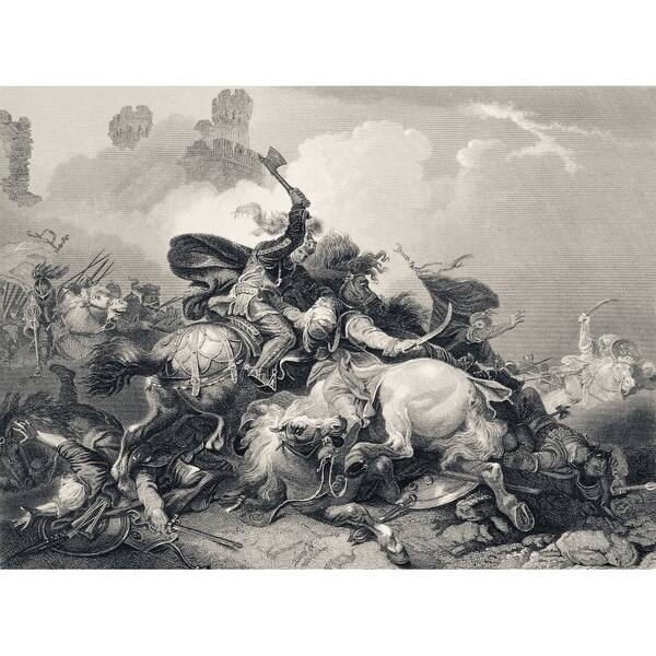 Richard I The Lionheart Fighting In A Battle Of The Crusades From The ...