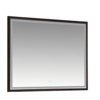 60 x 48 Inch LED Bathroom Mirror with Aluminum Frame - Brown - Bed Bath ...